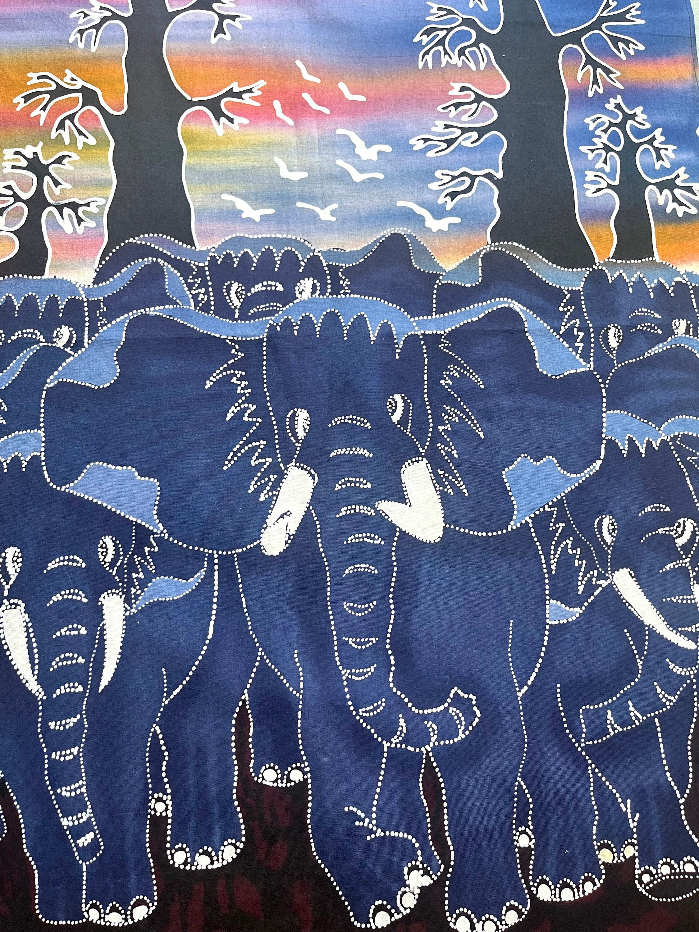 Elephant Batik Panel Indonesian Batik Art Panel Authentic Batik Art ...