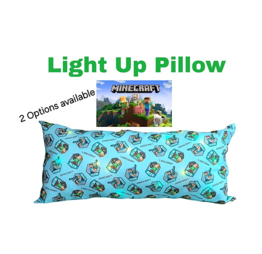 Minecraft, Gamer Pillow, Minecraft Pillow, Light up Pillow, Led Lights ...
