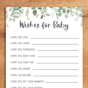 Wishes for Baby Dear Baby Cards Baby Wish Cards Baby Advice - Etsy