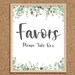 Favor Table Sign Please Take One Sign Favors Sign for Baby Shower ...