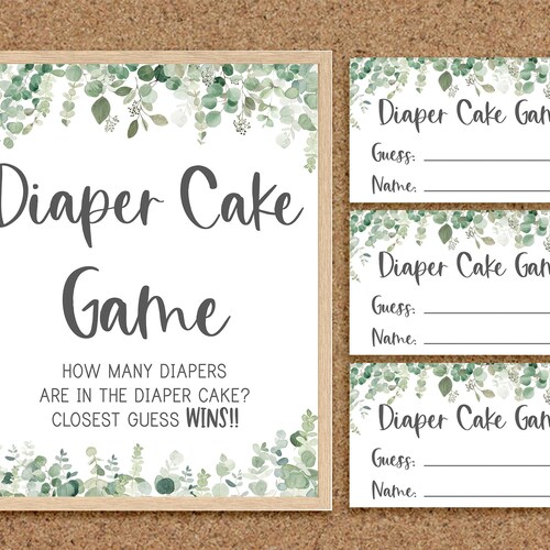 Diaper Cake Guessing Game Diaper Cake Game Guess How Many - Etsy