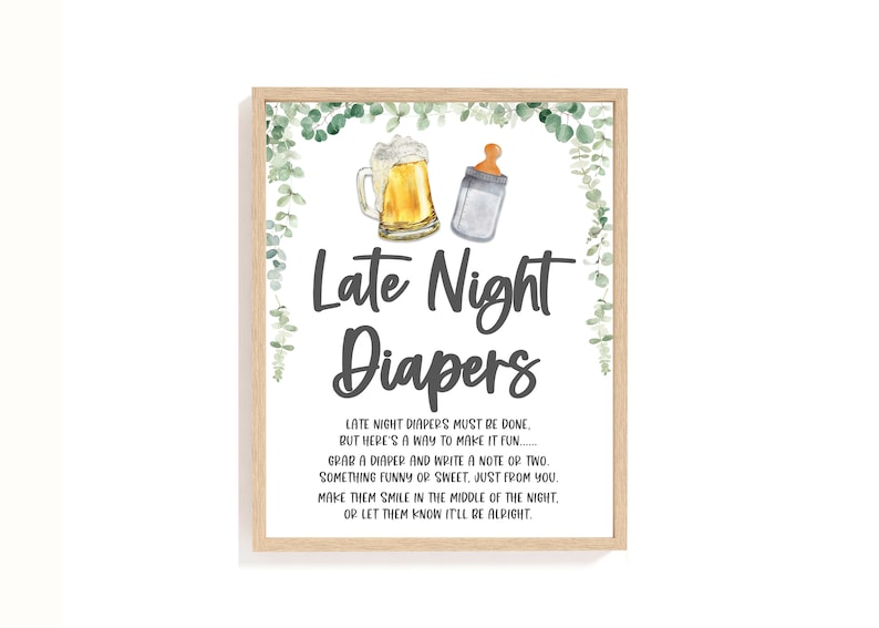Late Night Diapers Night Diaper Sign Diaper Messages Diaper Thoughts A ...