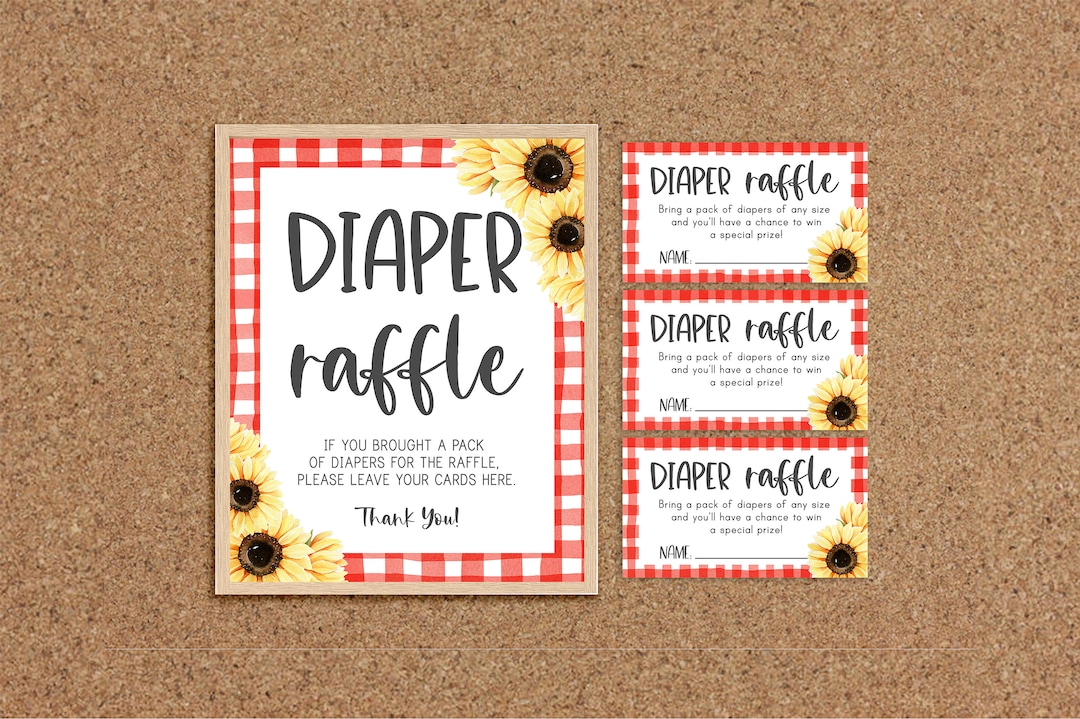 Diaper Raffle Sign Diaper Raffle Cards Diaper Raffle Ticket Baby-q Baby ...