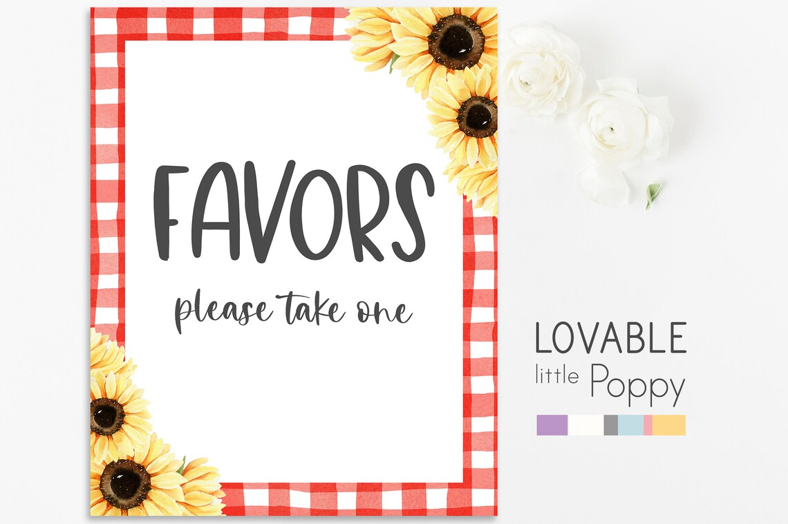 Favor Table Sign Please Take One Sign Favors Sign for Baby Shower Favor ...