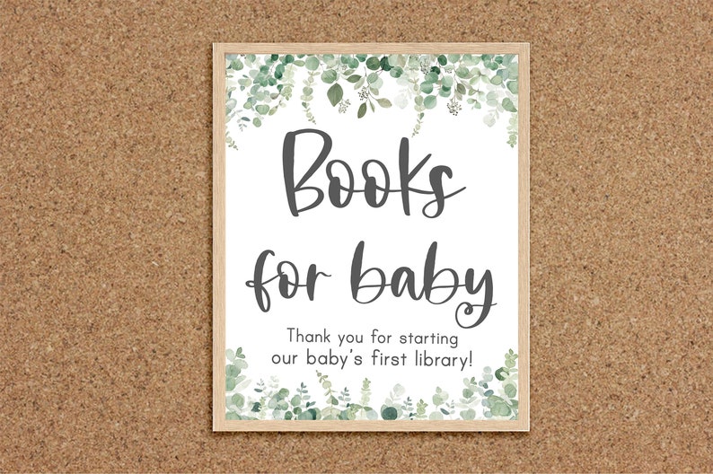 Books for Baby Sign Baby's Library Books for Baby Shower | Etsy