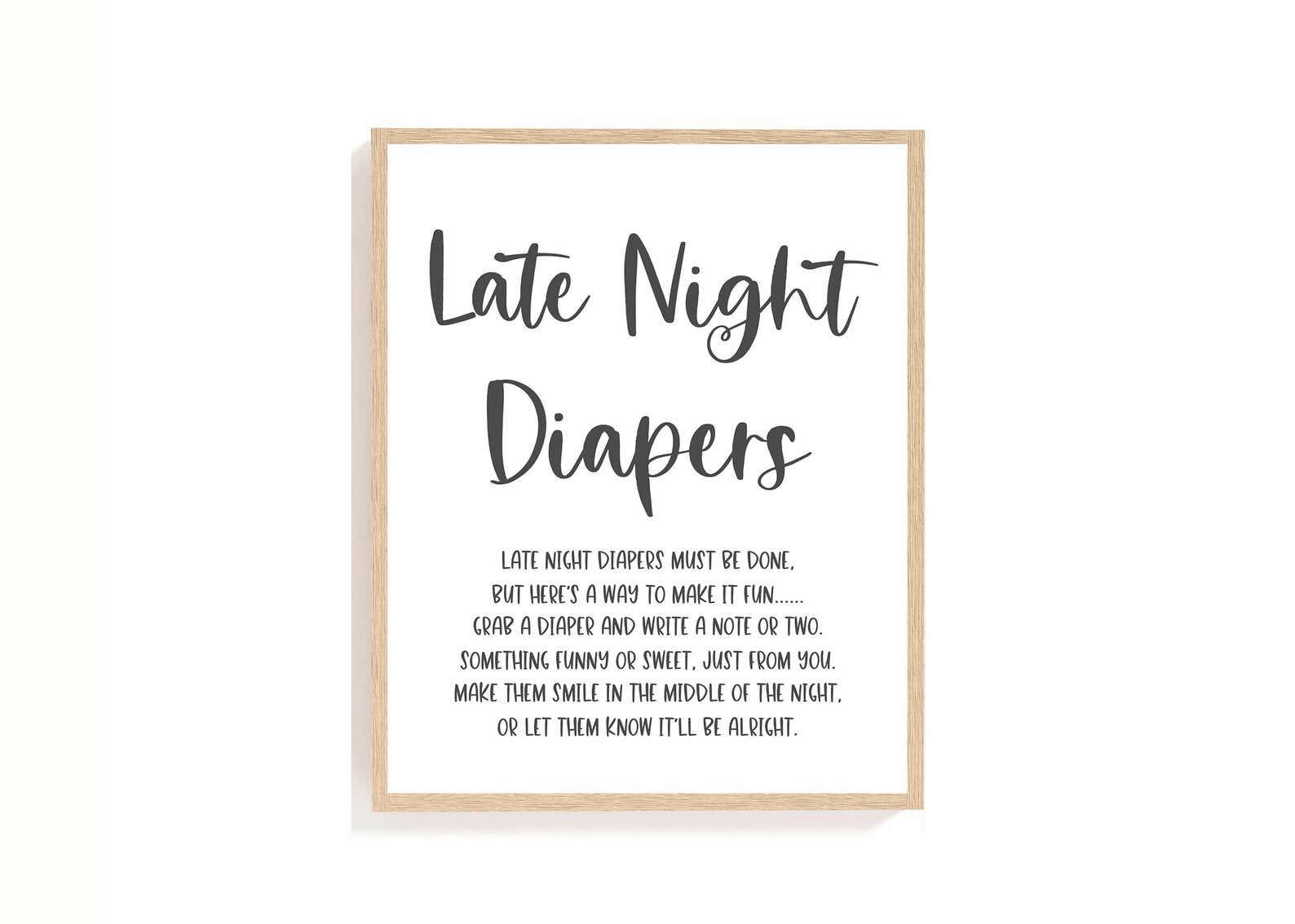 Late Night Diapers Late Night Diaper Sign Diaper Messages - Etsy