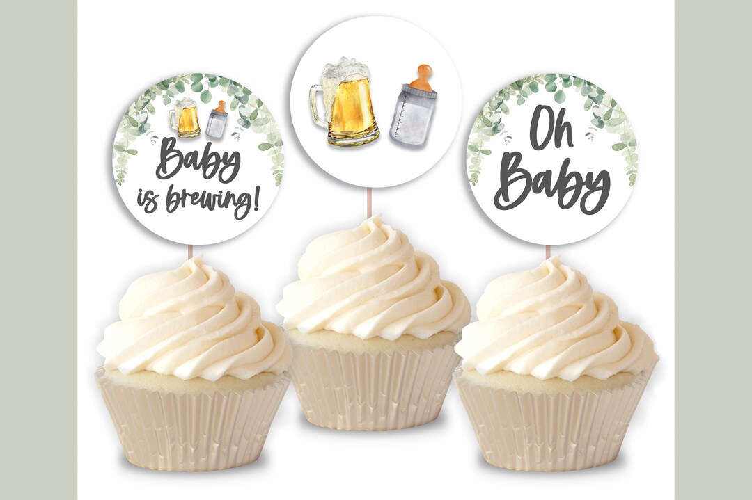 A Baby is Brewing Cupcake Toppers Beers and Babies Shower Beer Baby ...