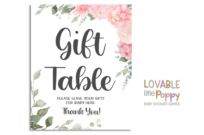 Gift Table Sign Baby Shower Gift Table Sign Sign for Gift Table Pink ...