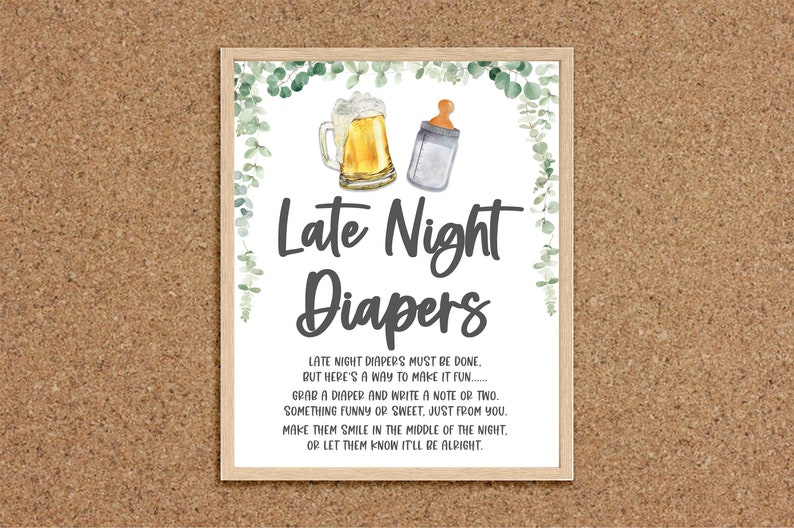 Late Night Diapers Night Diaper Sign Diaper Messages Diaper Thoughts A ...