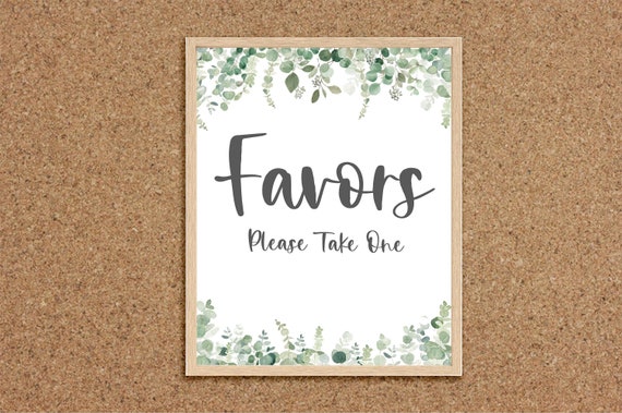 Favor Table Sign Please Take One Sign Favors Sign for Baby | Etsy
