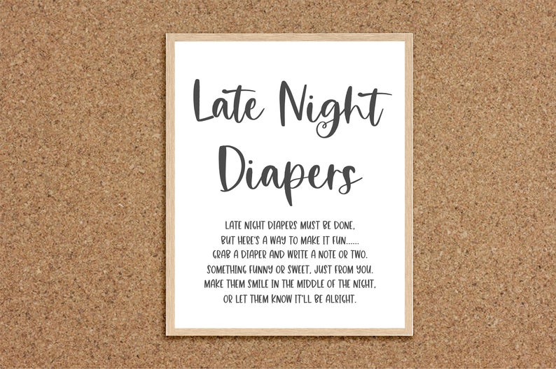 Late Night Diapers Late Night Diaper Sign Diaper Messages Diaper ...