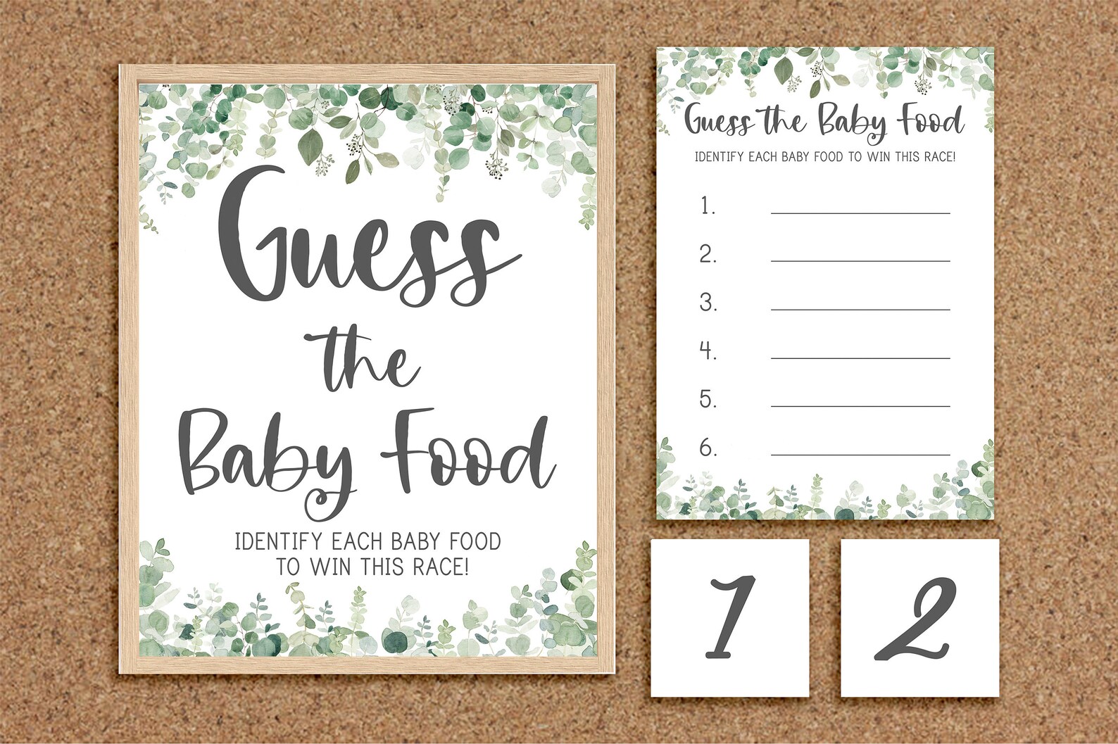 Guess the Baby Food Game Baby Food Guessing Game Name the Baby - Etsy