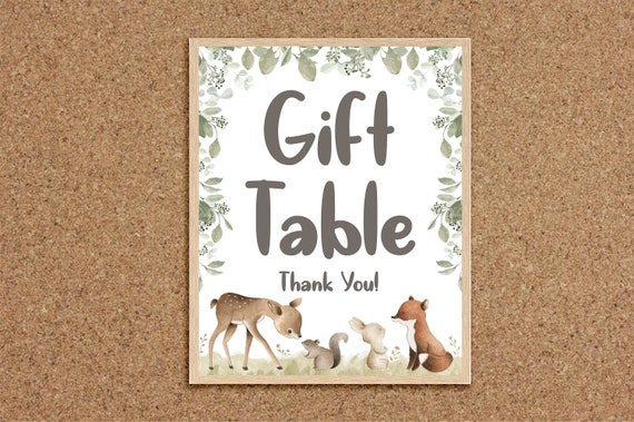 Woodland Baby Shower Gift Table Sign Baby Shower Gift Table - Etsy