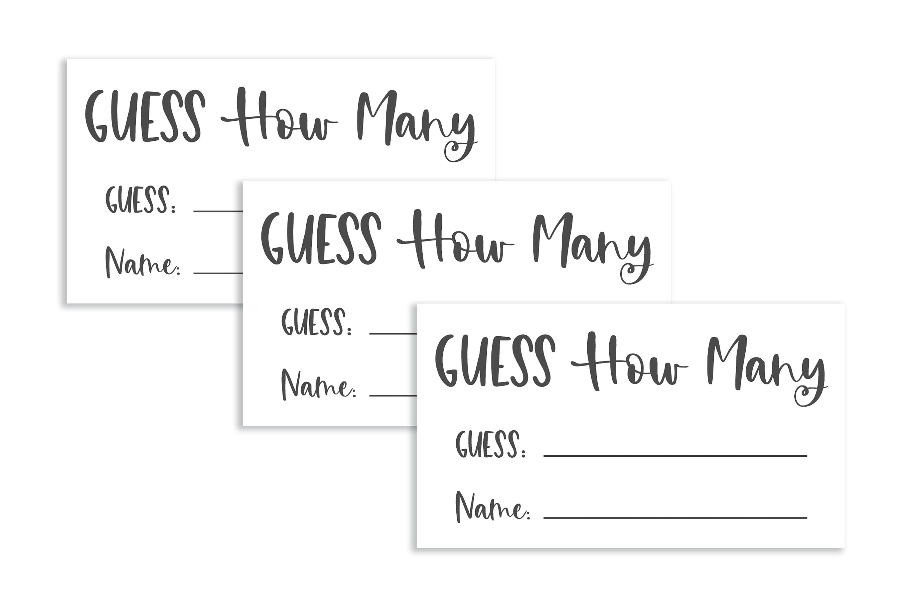 Guess How Many Guess How Many Kisses Guess How Many Printable - Etsy