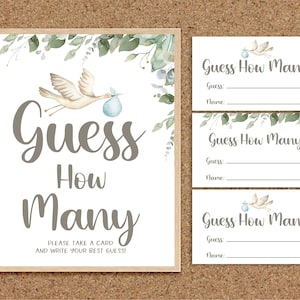 Stork Baby Shower Games Boy Guess How Many Candies Guess How Many ...
