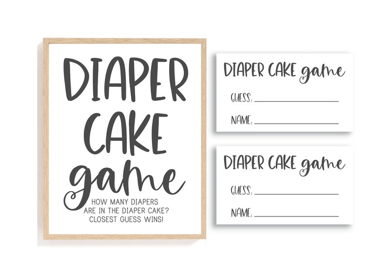 Gender Neutral Baby Shower Games Neutral Diaper Cake Game - Etsy