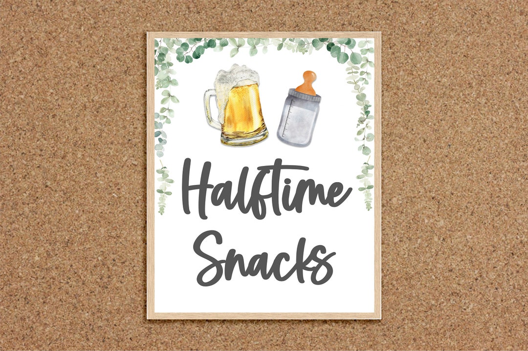 A Baby is Brewing Halftime Snacks Sign Food Table Sign Beers and Babies ...