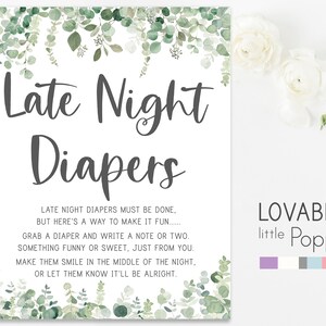 Late Night Diapers Late Night Diaper Sign Diaper Messages Diaper ...