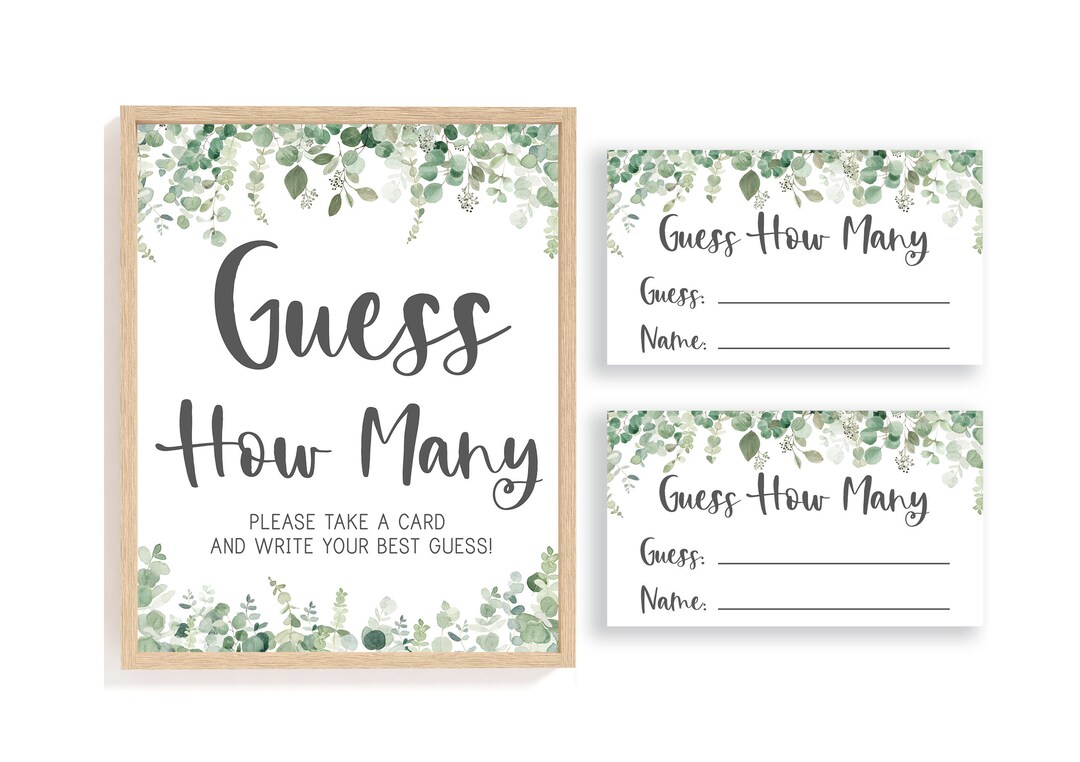 Guess How Many Candies Guess How Many Kisses Guess How Many - Etsy
