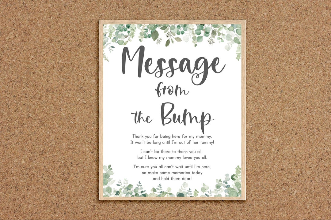 Message From the Baby Message From the Bump Baby Message Greenery Baby ...