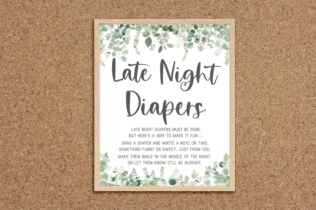 Late Night Diapers Late Night Diaper Sign Diaper Messages Diaper ...
