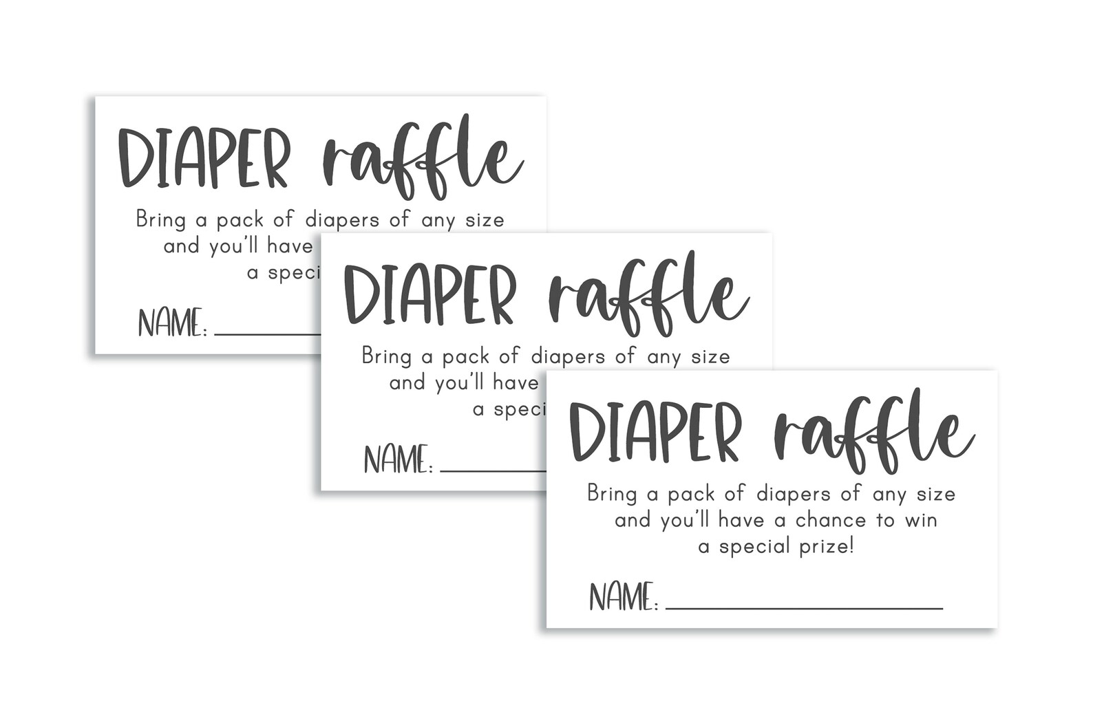 Diaper Raffle Sign Diaper Raffle Cards Diaper Raffle Ticket - Etsy