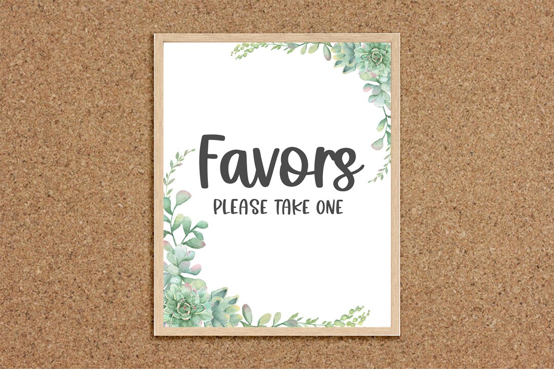 Favor Table Sign Please Take One Sign Favors Sign for Baby Shower ...