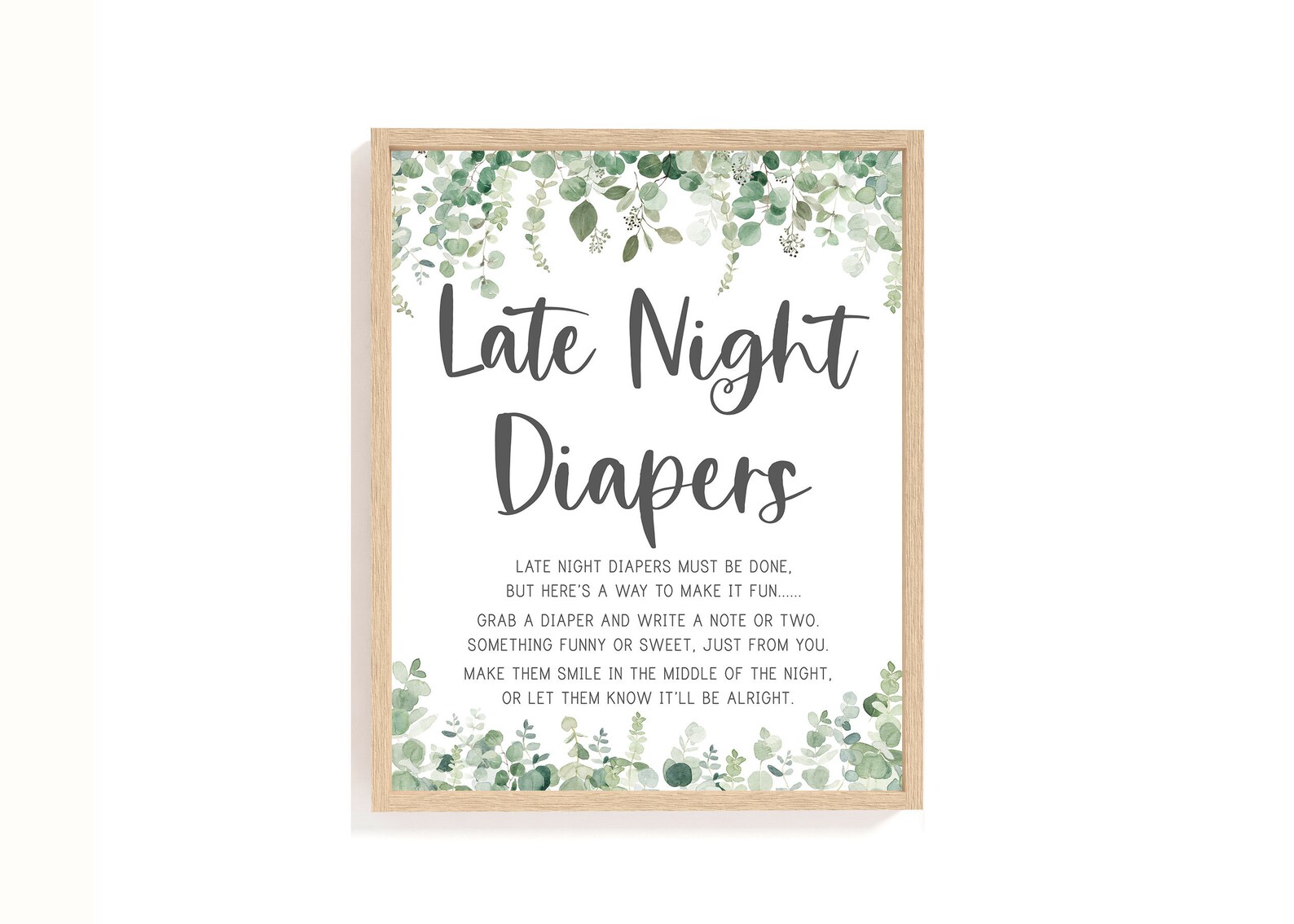 Late Night Diapers Late Night Diaper Sign Diaper Messages - Etsy