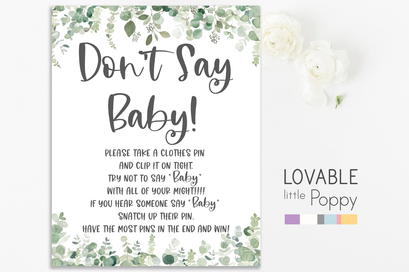 Don't Say Baby Dont Say Baby Game Baby Shower Games - Etsy