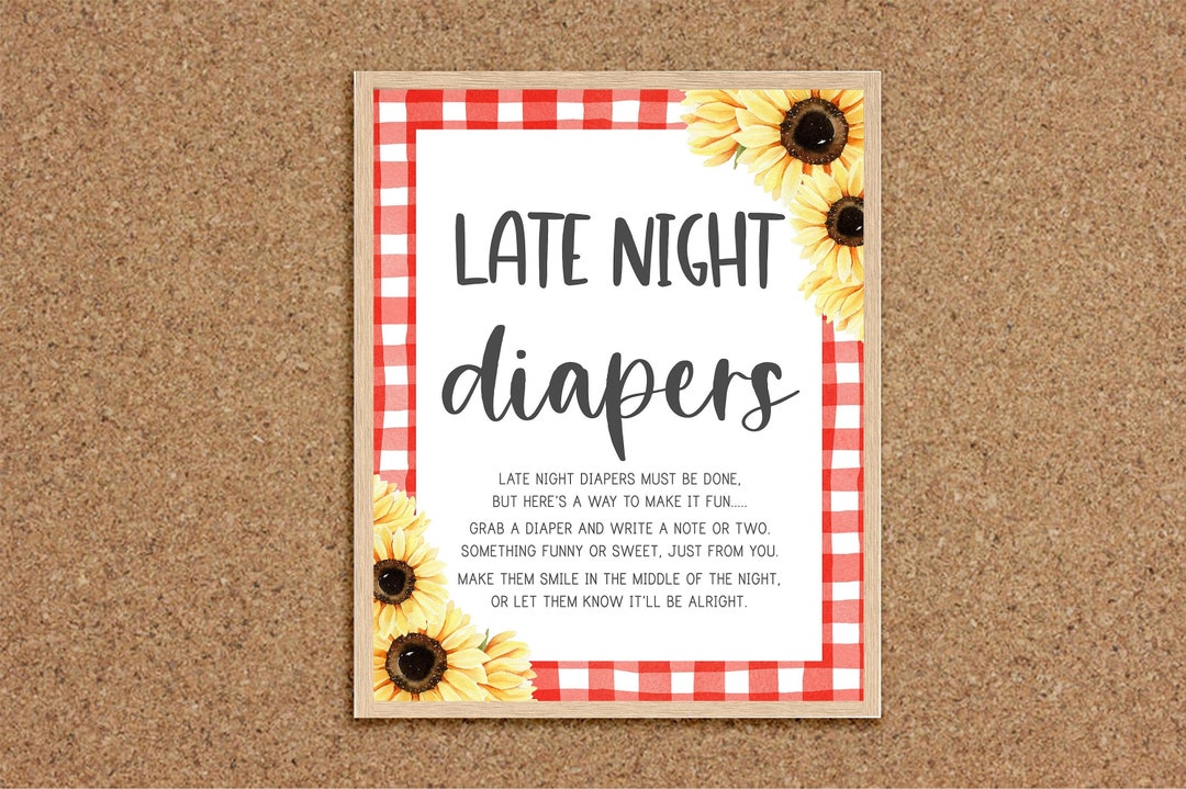 Late Night Diapers Late Night Diaper Sign Diaper Messages Diaper ...