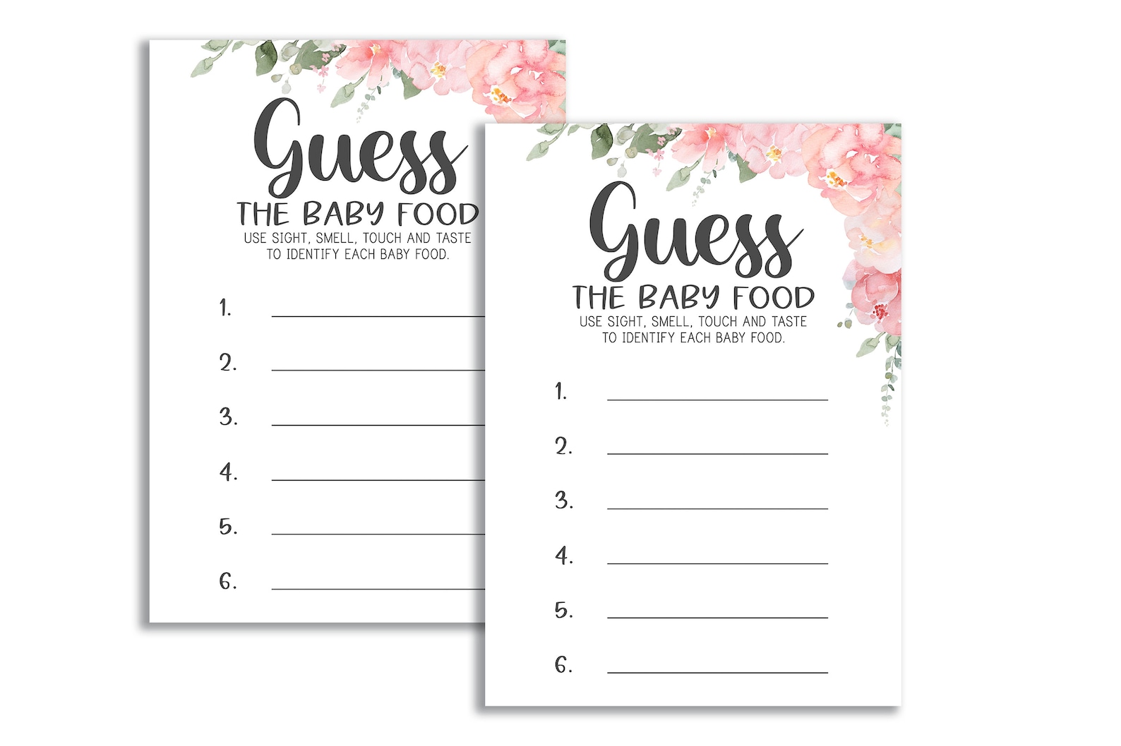 Baby Food Game Guess the Baby Food Floral Baby Shower Games - Etsy