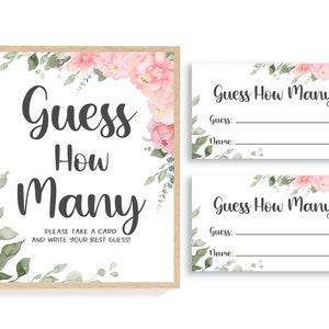 Guess How Many Guess How Many Kisses Guess How Many Candies Pink Floral ...