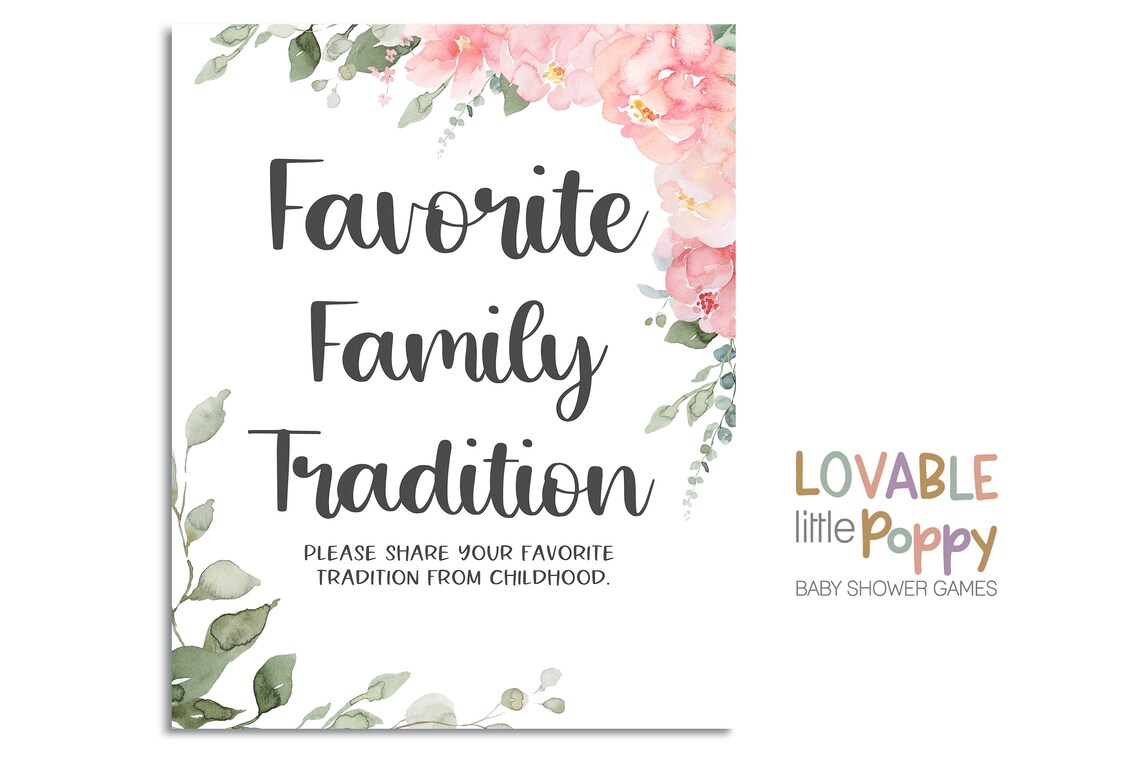 Traditions Sign Family Traditions Favorite Family Tradition Floral Baby ...