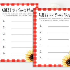 Guess the Sweet Mess Dirty Diaper Game Diaper Candy Bar Game Diaper ...