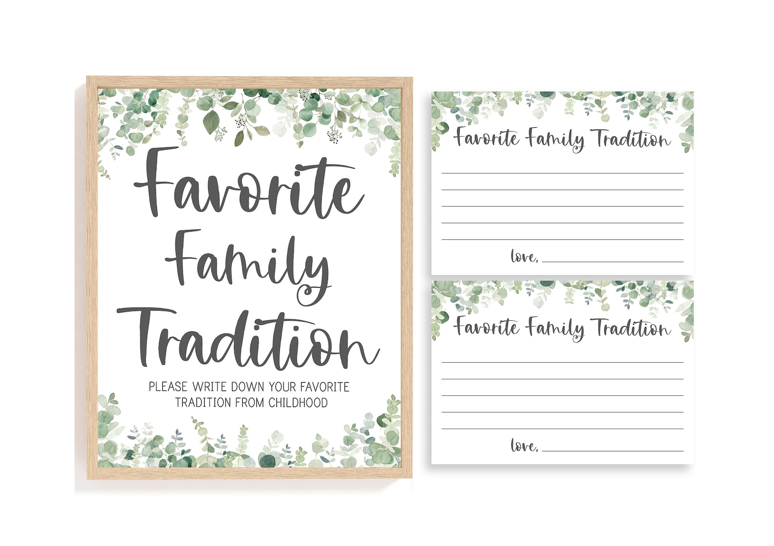 Favorite Family Tradition Family Tradition Card Eucalyptus Baby Shower ...