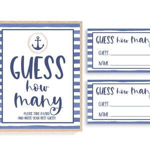 Nautical Theme Baby Shower Games Guess How Many Guess How Many Kisses ...
