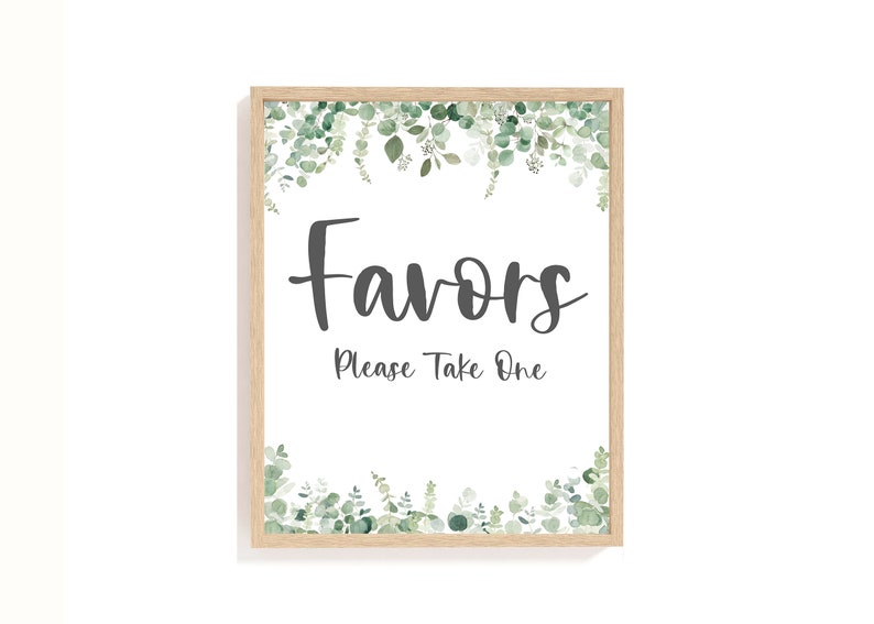 Favor Table Sign Please Take One Sign Favors Sign for Baby Shower ...