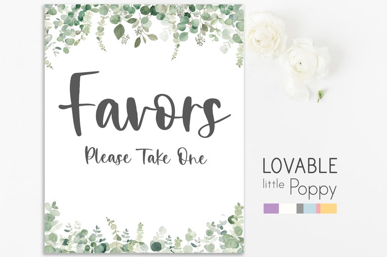 Favor Table Sign Please Take One Sign Favors Sign for Baby Shower ...