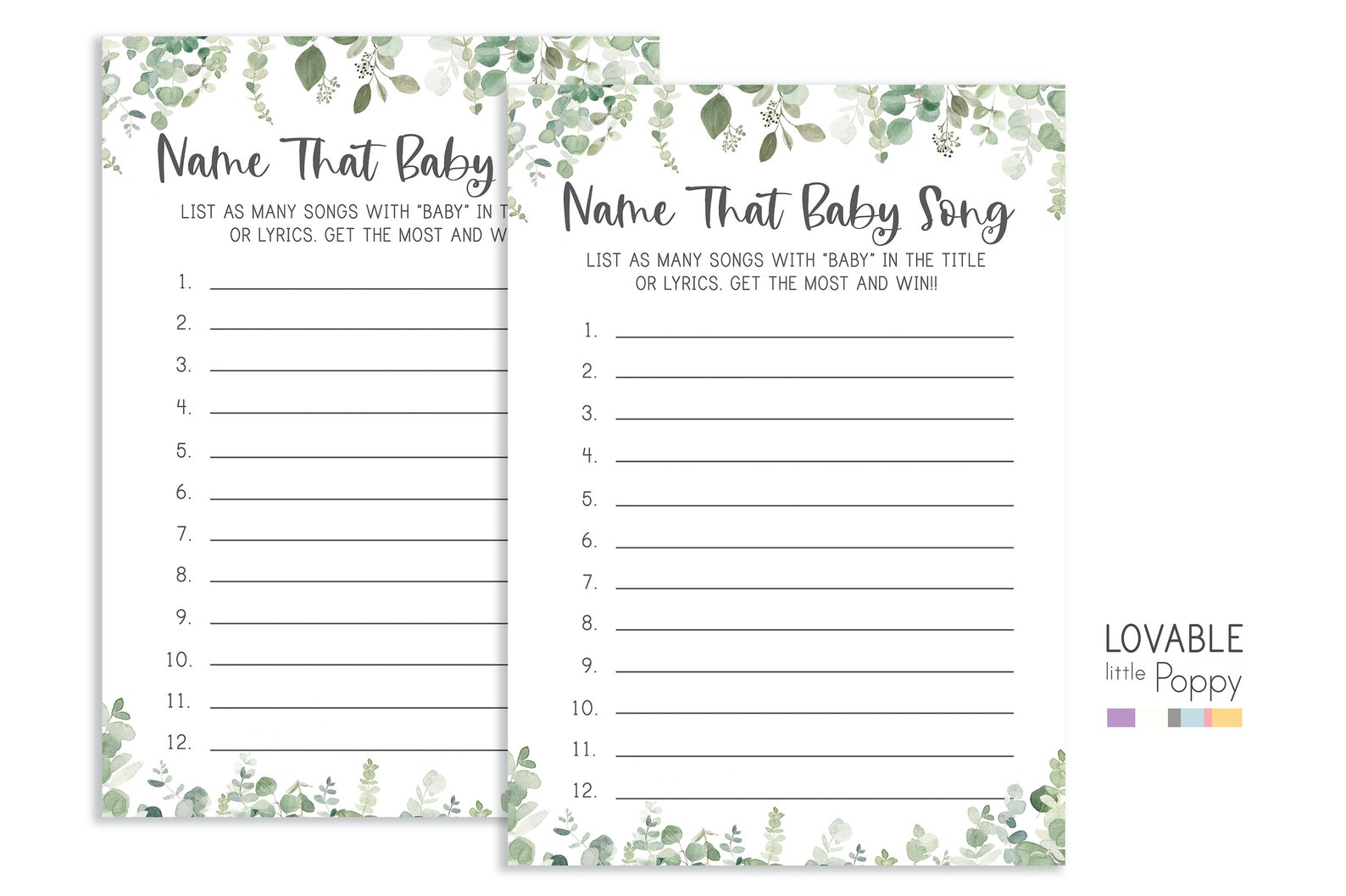 Name that Baby Song Name That Song Baby Name That Baby Tune | Etsy