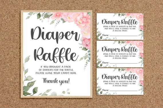 Diaper Raffle Sign Diaper Raffle Cards Diaper Raffle Ticket - Etsy