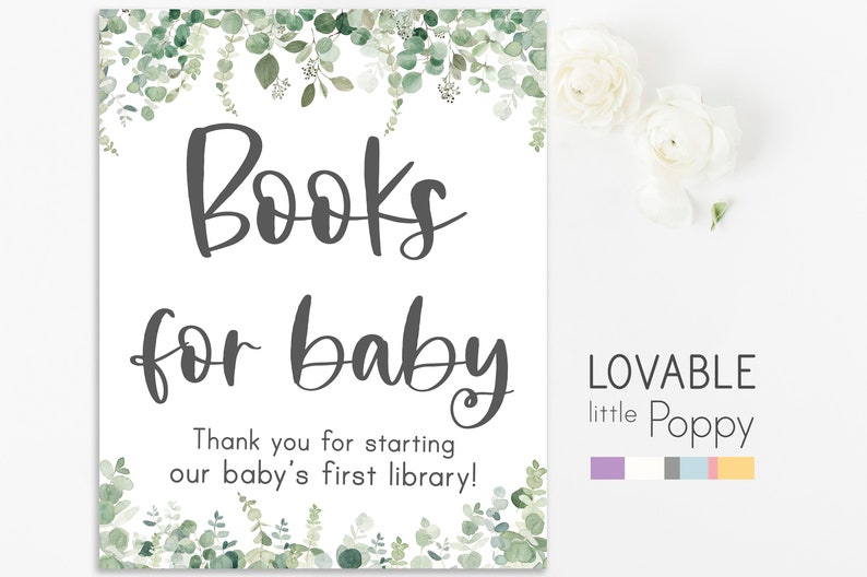 Books for Baby Sign Baby's Library Books for Baby Shower Book Request ...