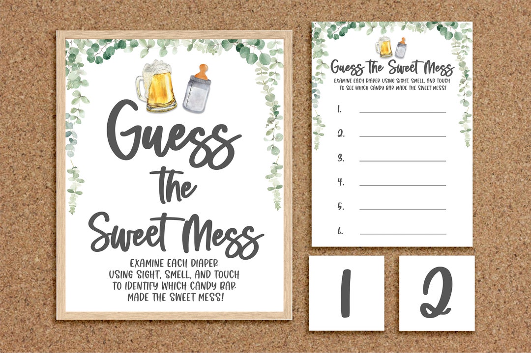 Guess the Sweet Mess Dirty Diaper Game Diaper Game Baby is Brewing Beer ...