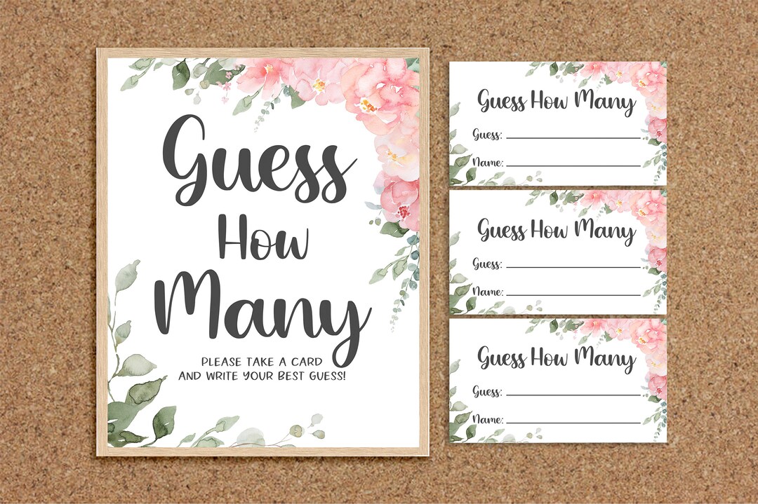 Guess How Many Guess How Many Kisses Guess How Many Candies Pink Floral ...