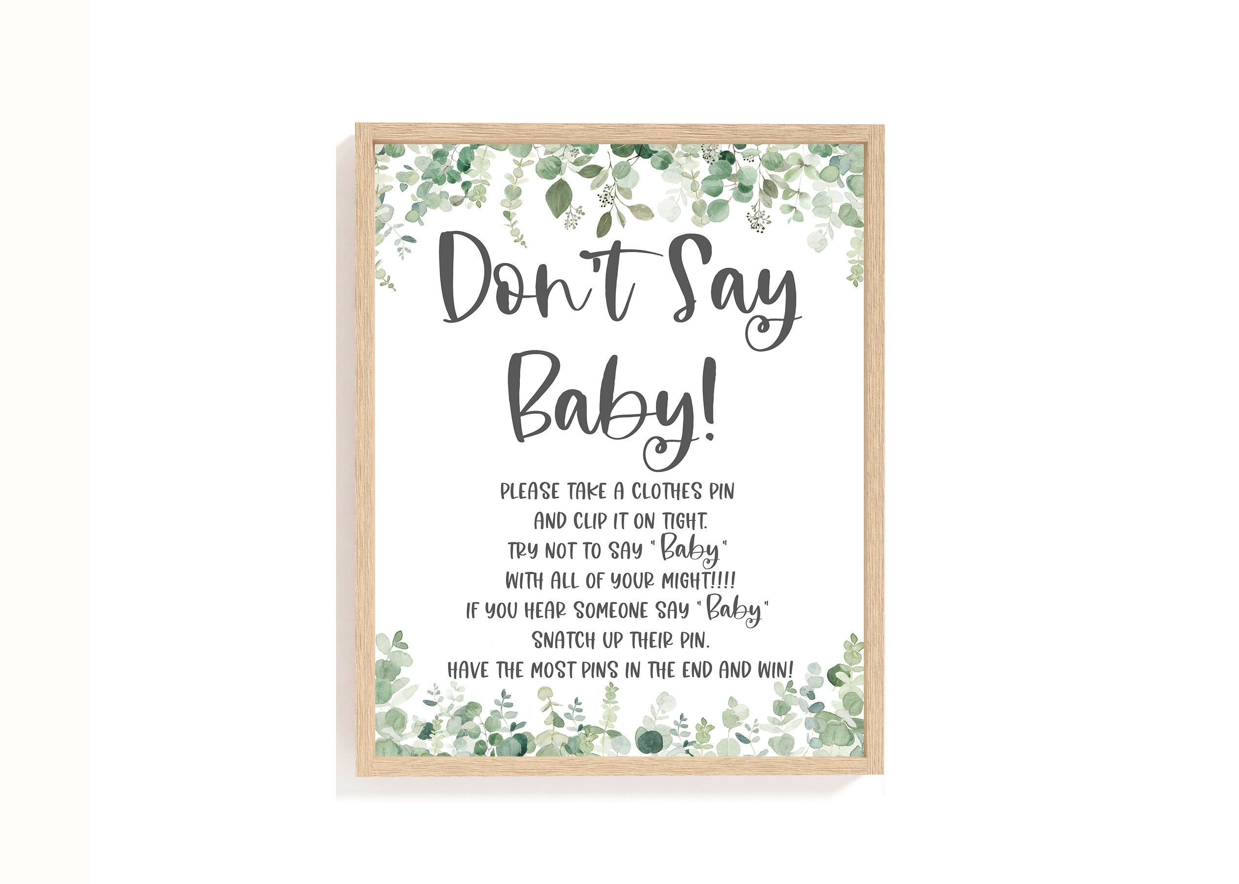 Don't Say Baby Dont Say Baby Game Baby Shower Games - Etsy