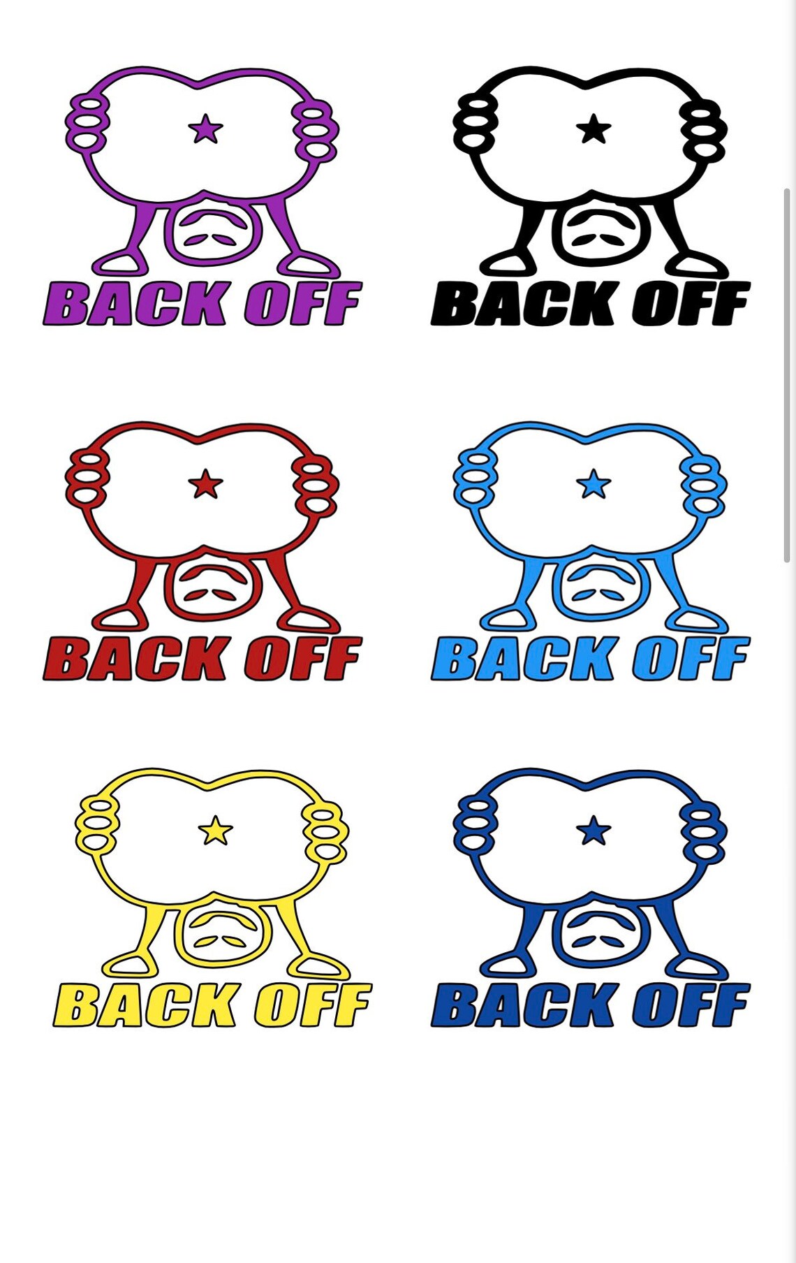 Back off Vinyl Decal Bumper Sticker Truck Car Window | Etsy