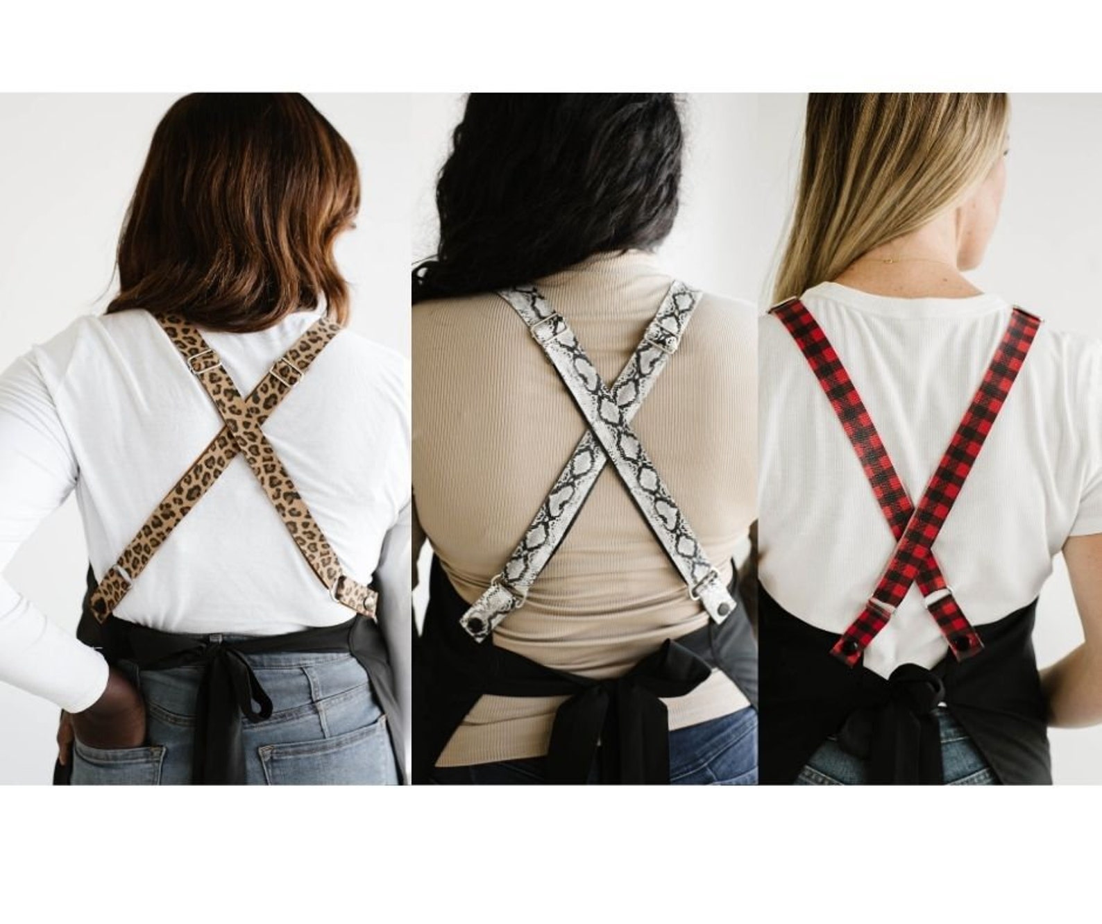 Customizable Cross Back Apron With Adjustable Vegan Leather Straps. - Etsy
