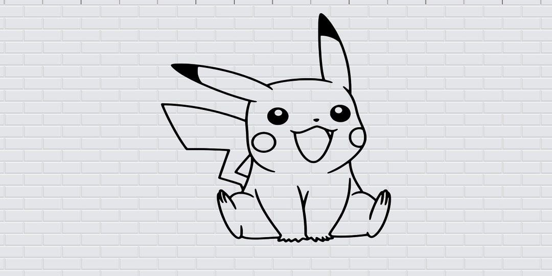 Pikachu Silhouette Svg Instant Download PNG Plotter File for - Etsy ...