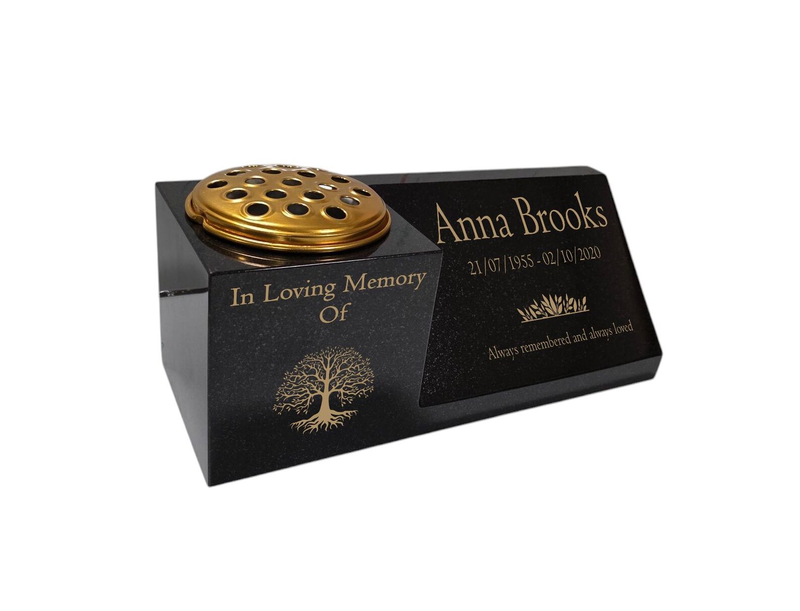 Personalised Granite Vase & Plaque Combination – Tree of Life Design ...