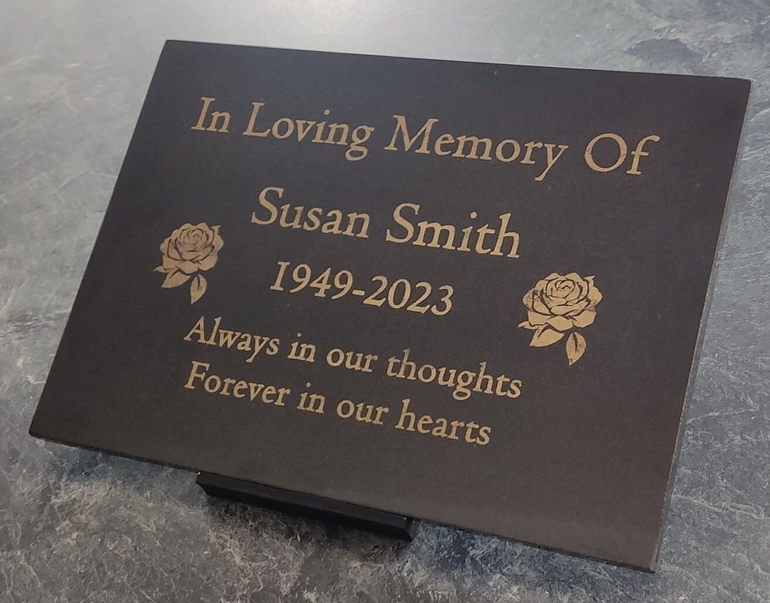 Granite Memorial Plaque, Roses, Grave Marker, Crematorium, Garden ...