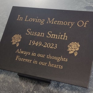Granite Memorial Plaque, Roses, Grave Marker, Crematorium, Garden ...